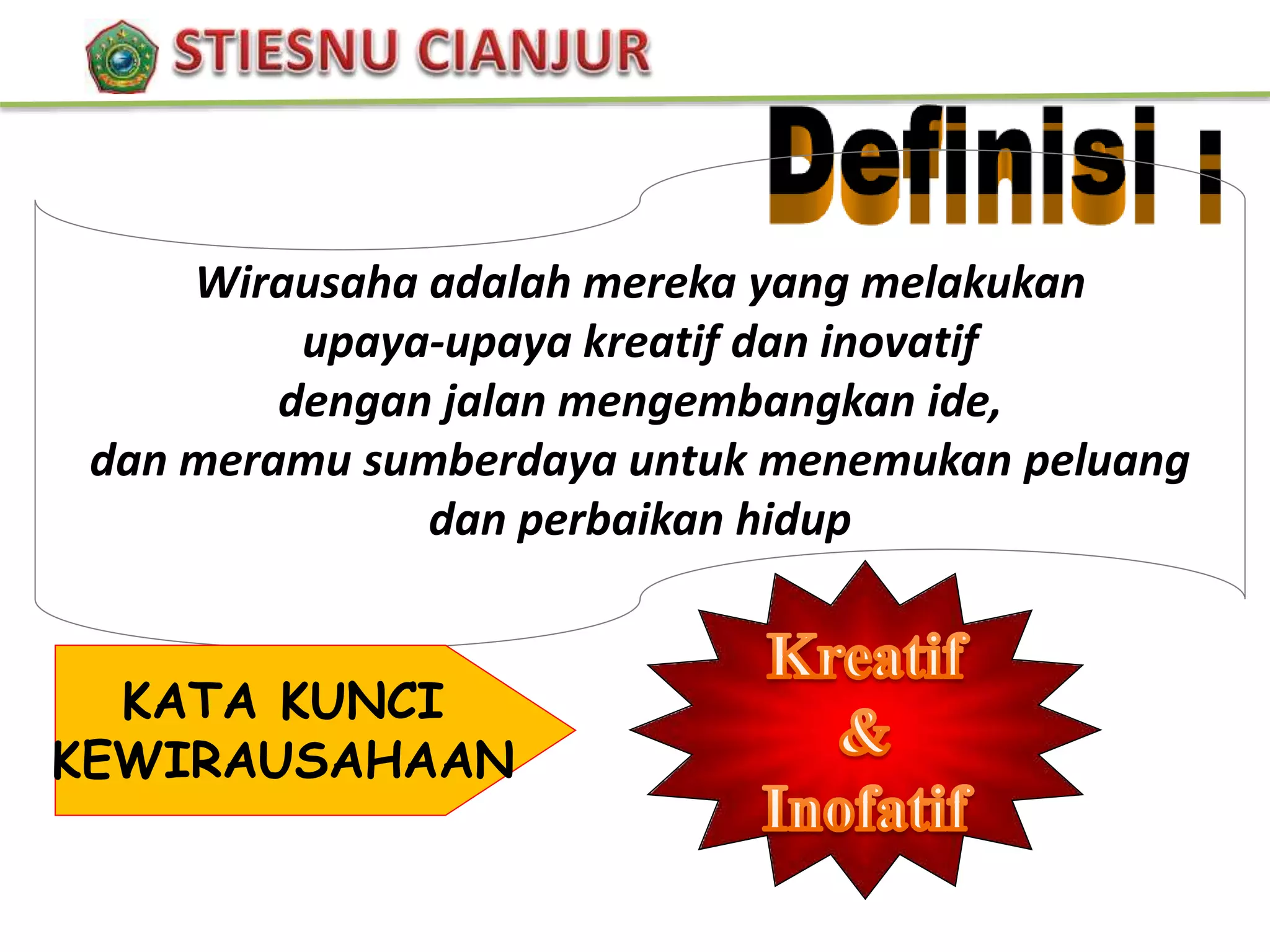Kewirausahaan STIESNU.ppt