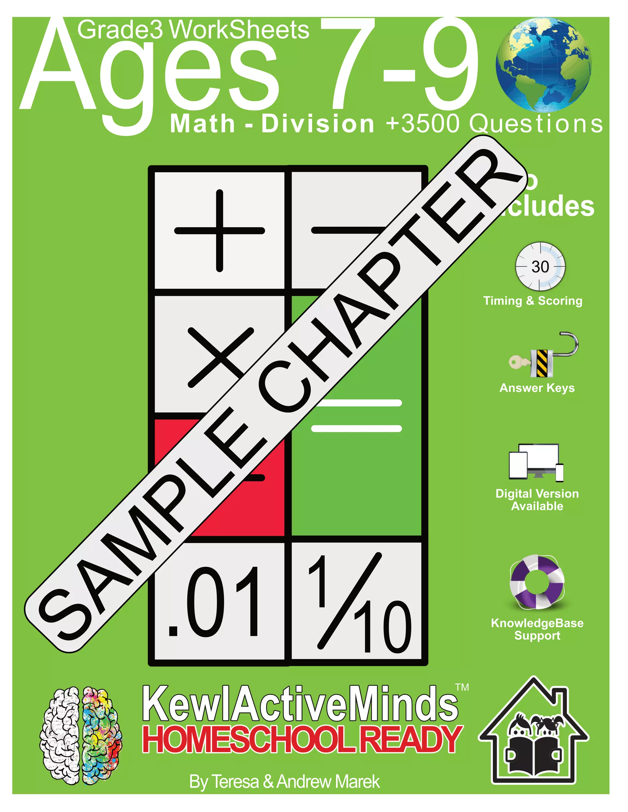 KewlActiveMinds Grade 3 Math, Division Worksheets Sample Chapter | PDF