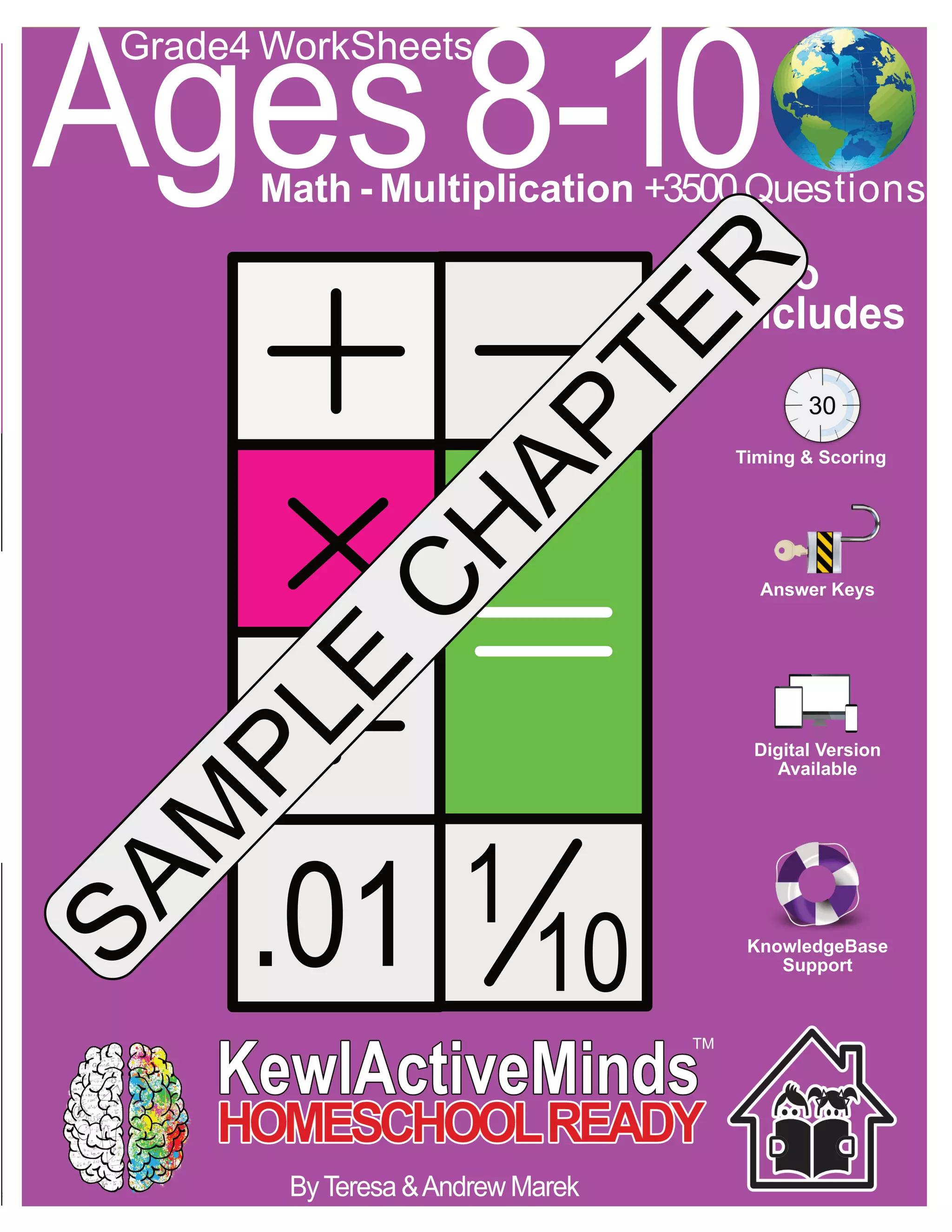 KewlActiveMinds Grade 4 Math, Multiplication Worksheets Sample Chapter ...
