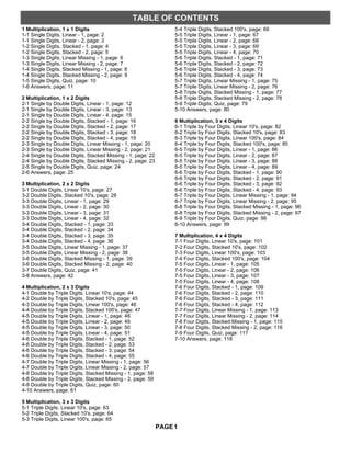 KewlActiveMinds Grade 4 Math, Multiplication Worksheets Sample Chapter ...