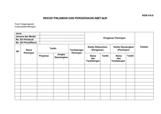KEW PA-6-REKOD PINJAMAN DAN PERGERAKAN ASET ALIH.docx