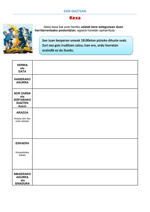 Kexa ekin idazteari | PDF