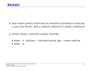 kexec (lightning talk) | PDF