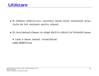 kexec (lightning talk) | PDF