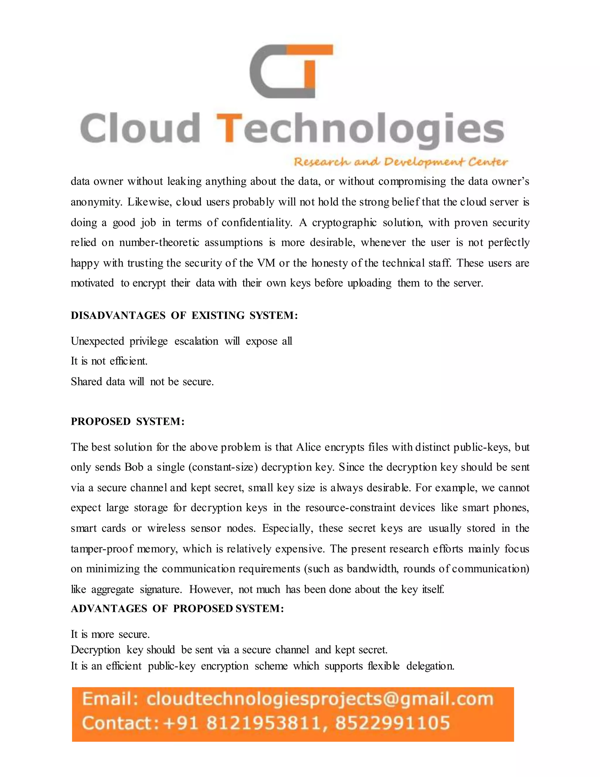 Key Aggregate Searchable Encryption Kase For Group Data Sharing Via Cloud Storage Pdf