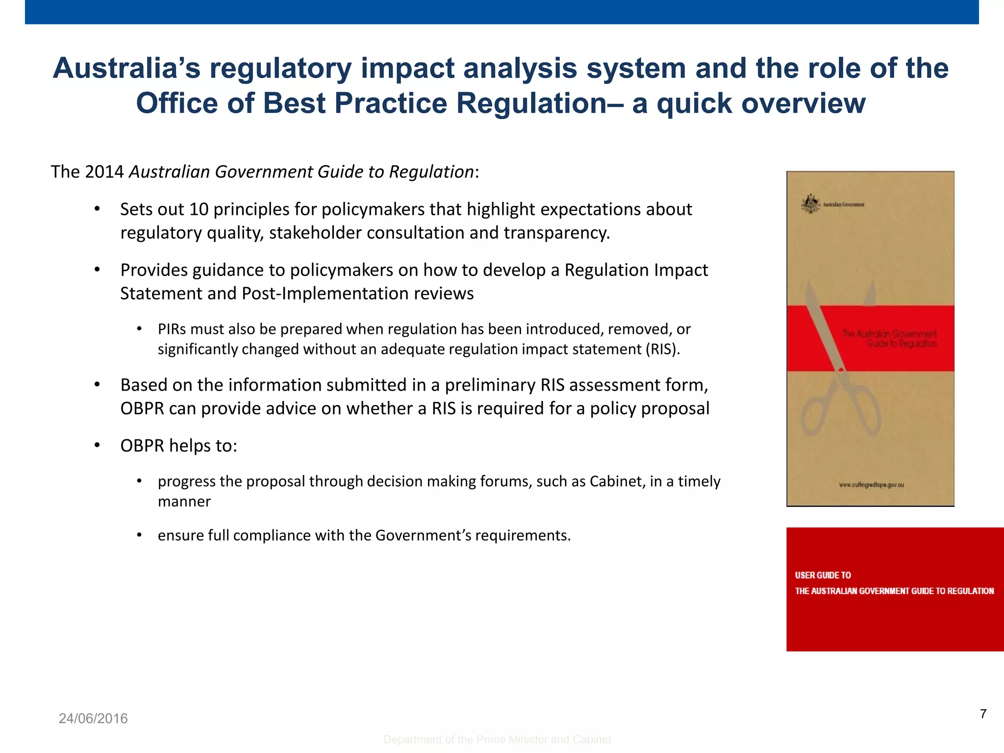 Australia’s regulatory impact analysis system | PDF