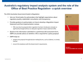 Australia’s regulatory impact analysis system | PDF