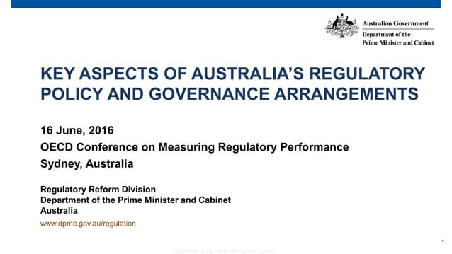 Key aspects of Australia's Regulatory Policy | PPT