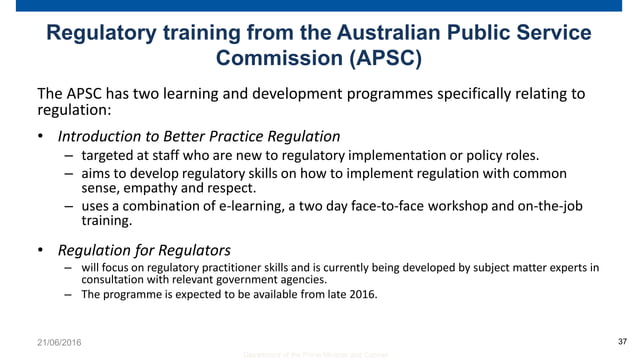 Key aspects of Australia's Regulatory Policy | PPT