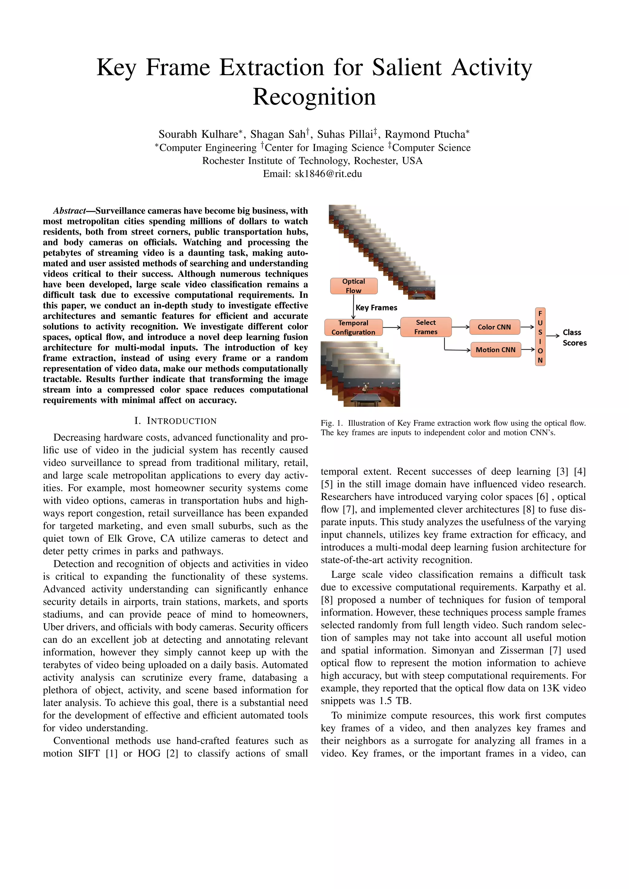 Key Frame Extraction for Salient Activity Recognition | PDF