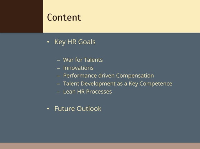 Key HR Goals and Objectives 2013 | PPT