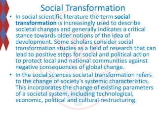 UNIVERSITY EDUCATION AND RESEARCH FOR SOCIAL TRANSFORMATION. MYTH OR ...