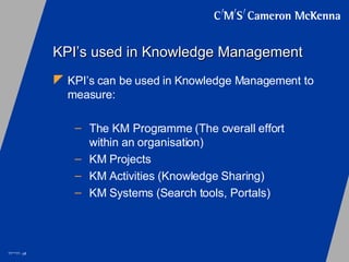 Key Performance Indicators And Knowledge Management | PPT