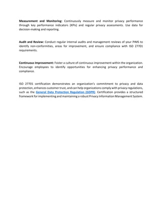 Key Principles of 27701 Certification | PDF