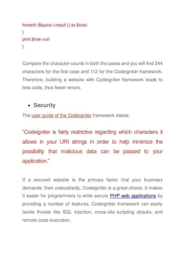Key Reasons to Choose Codeigniter Framework for Your Next Project