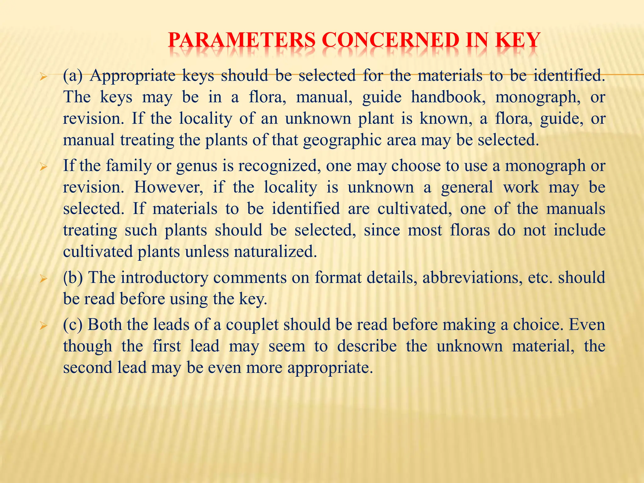 Key- Identification device & Deme concept in Plant Taxonomy | PDF