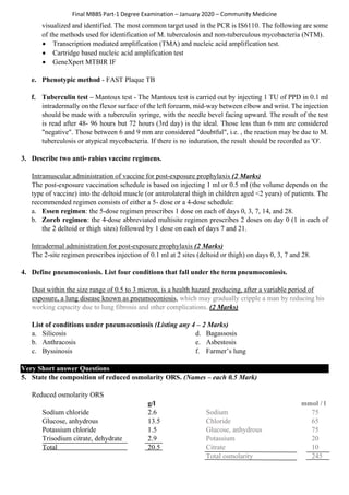 Community medicine UG exam key - SBV 2020 | PDF