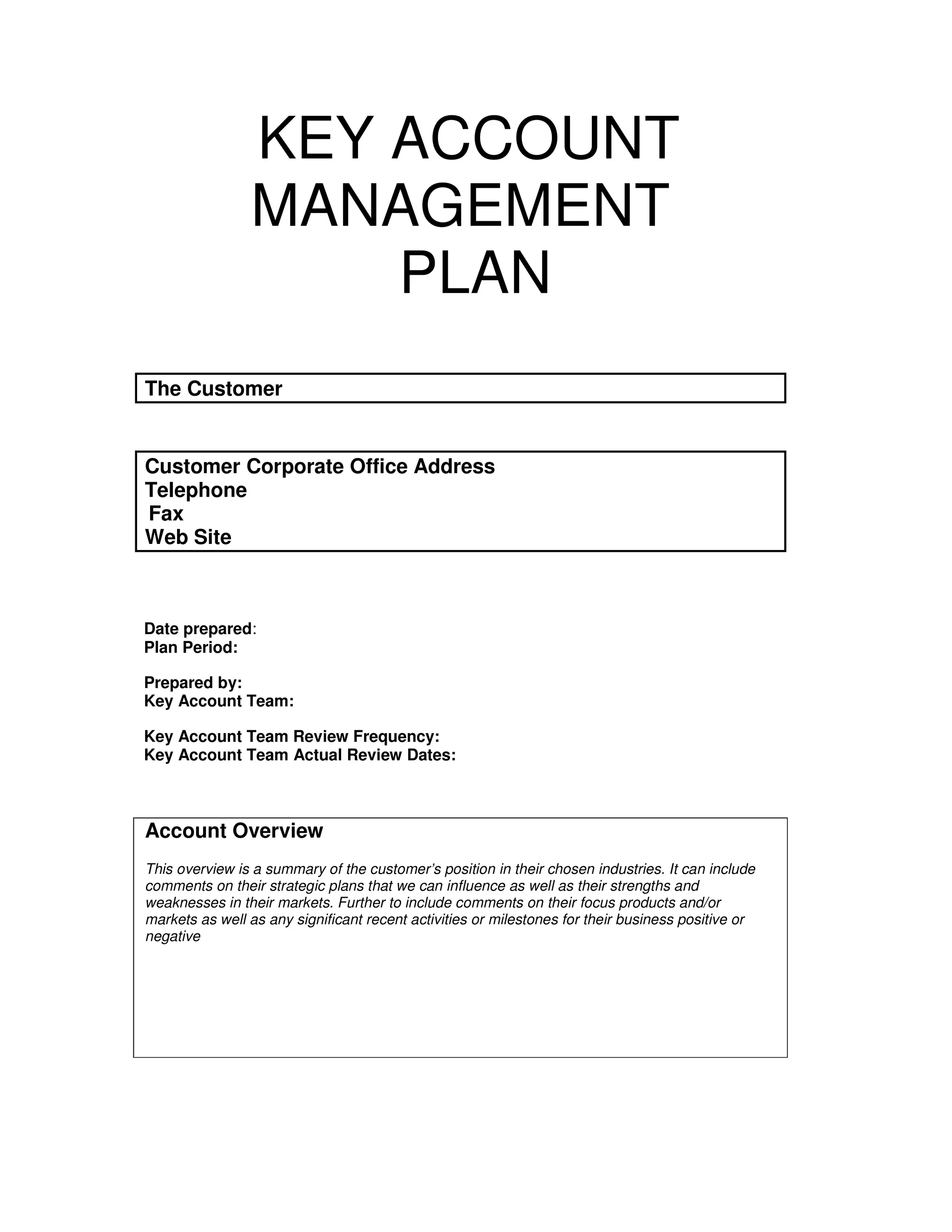 Key Account Management Plan | PDF