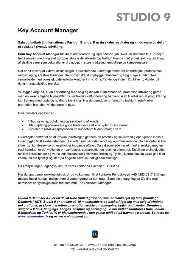 Key account manager | PDF