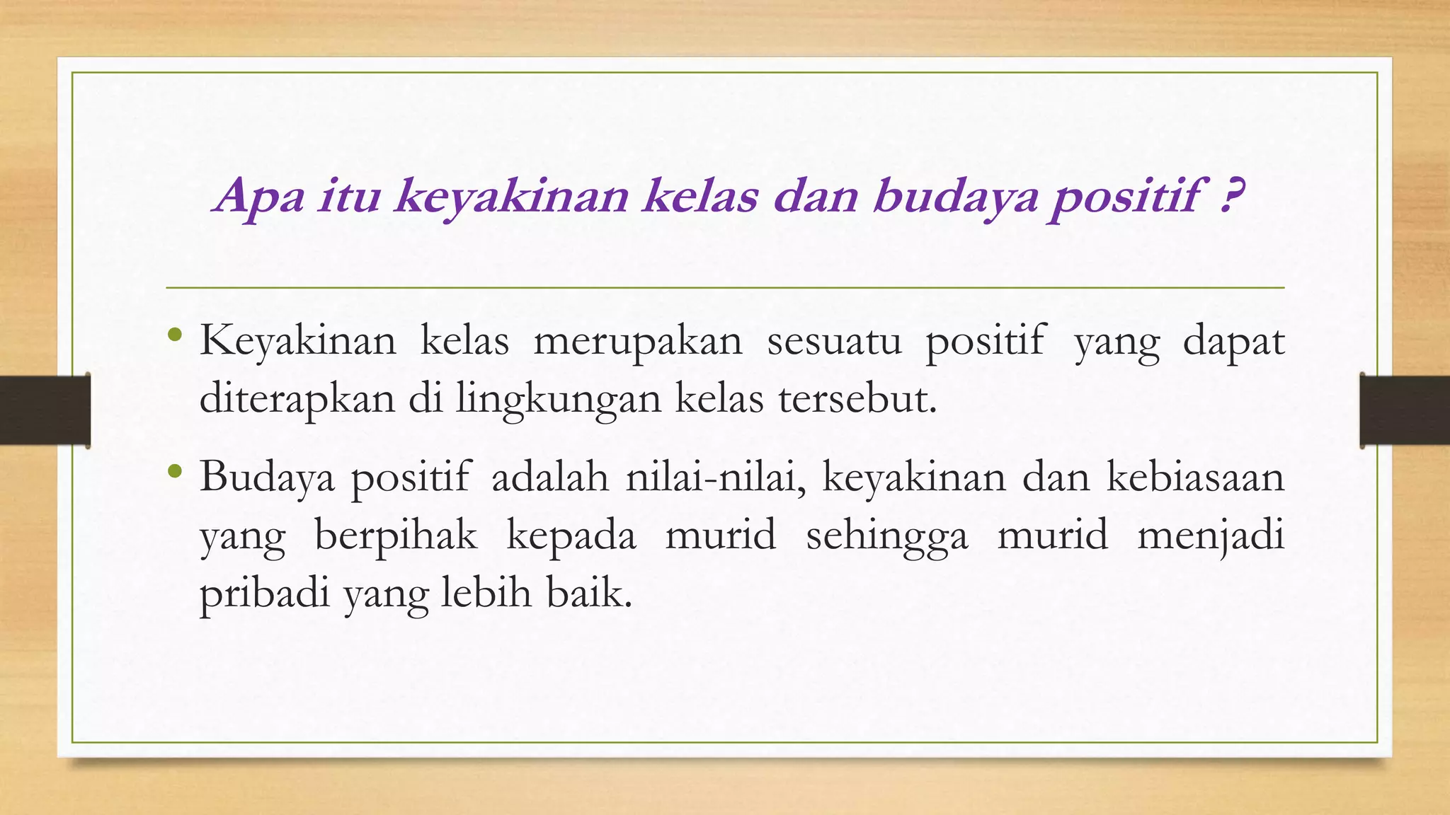 KEYAKINAN KELAS | PPTX