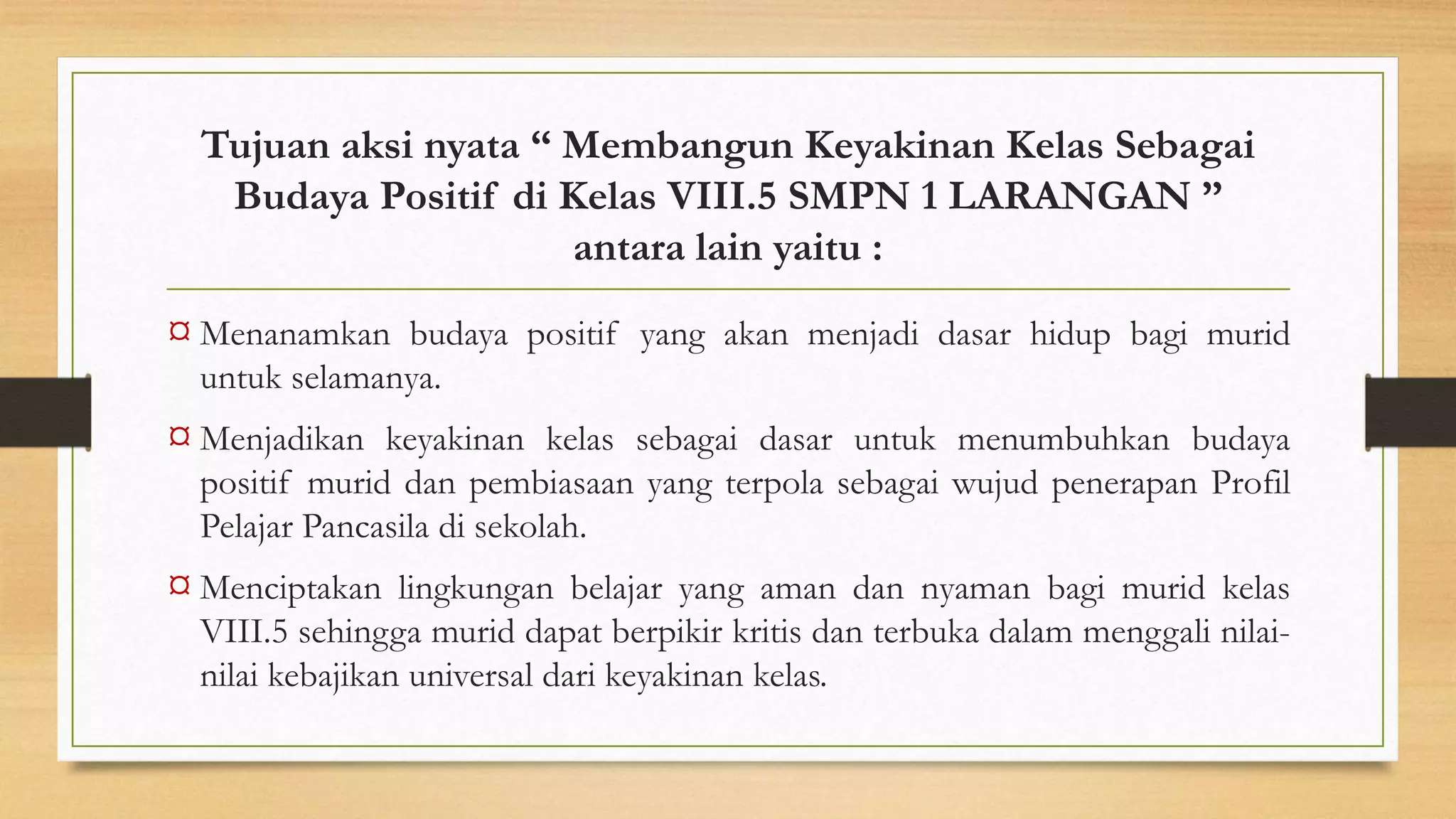 KEYAKINAN KELAS | PPTX