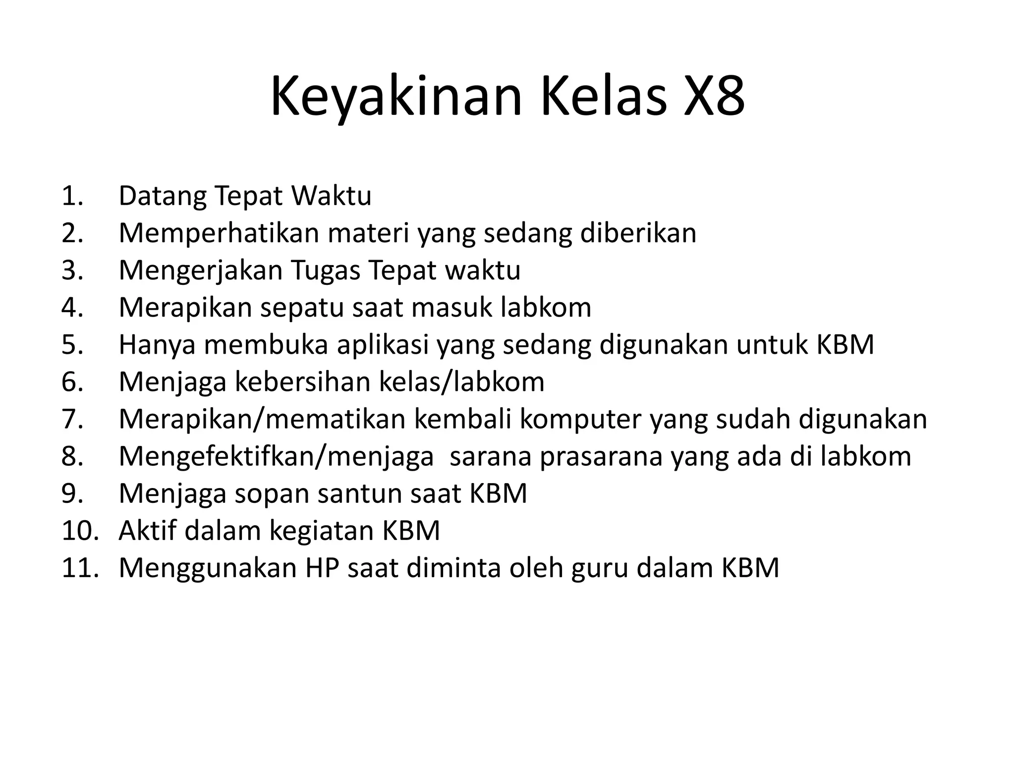 Contoh Keyakinan Kelas X3 di tingakat SMA.pptx