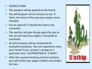 Key answer to longtest (3 rd quarter) | PPT