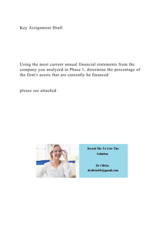 Key Assignment DraftUsing the most current annual fina.docx