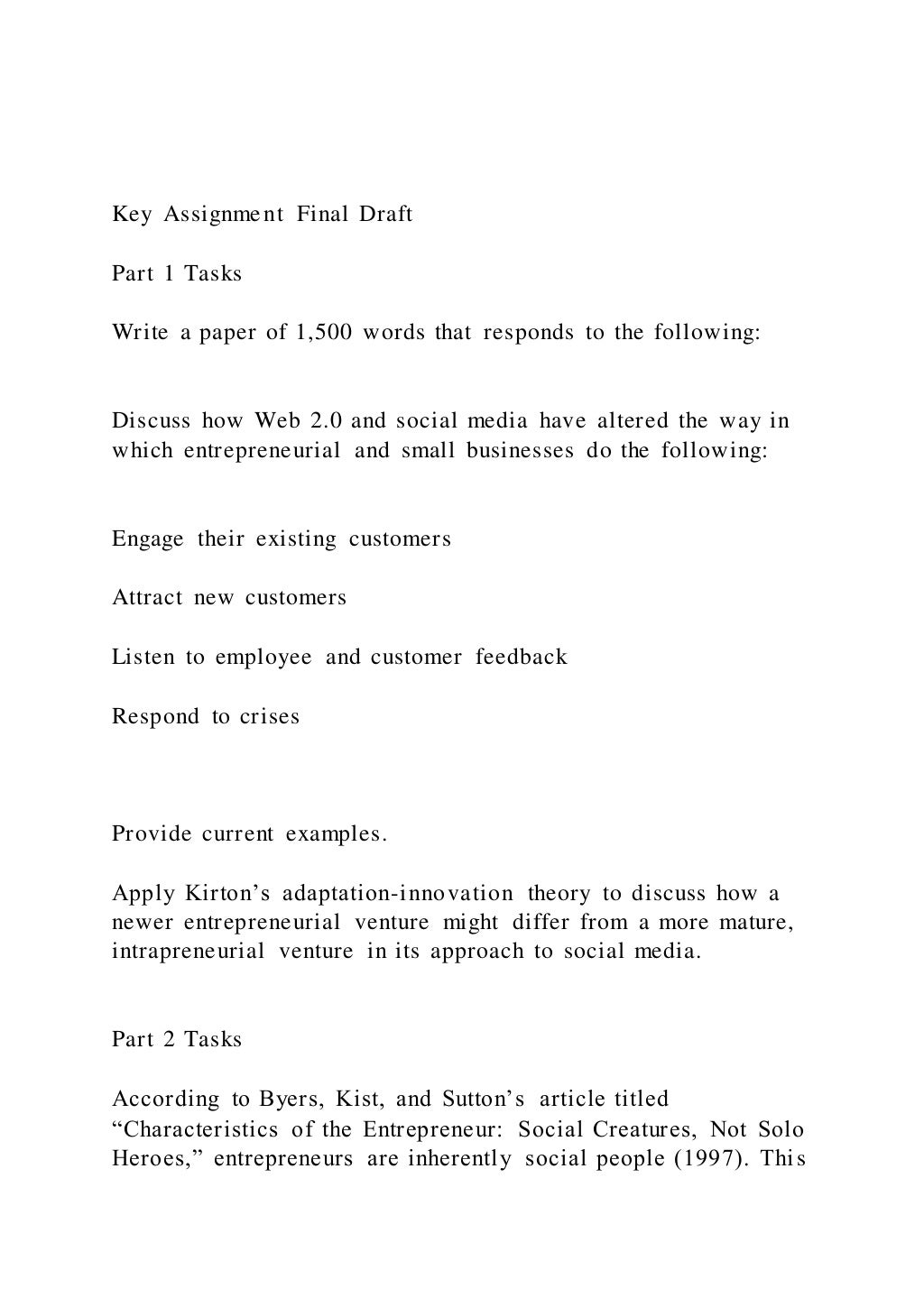 Key Assignment Final DraftPart 1 TasksWrite a paper of 1 | PDF