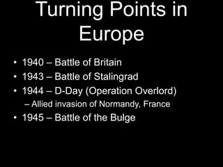 Key Battles of WWII | PPTX | Death, Injury, or Military Conflict ...
