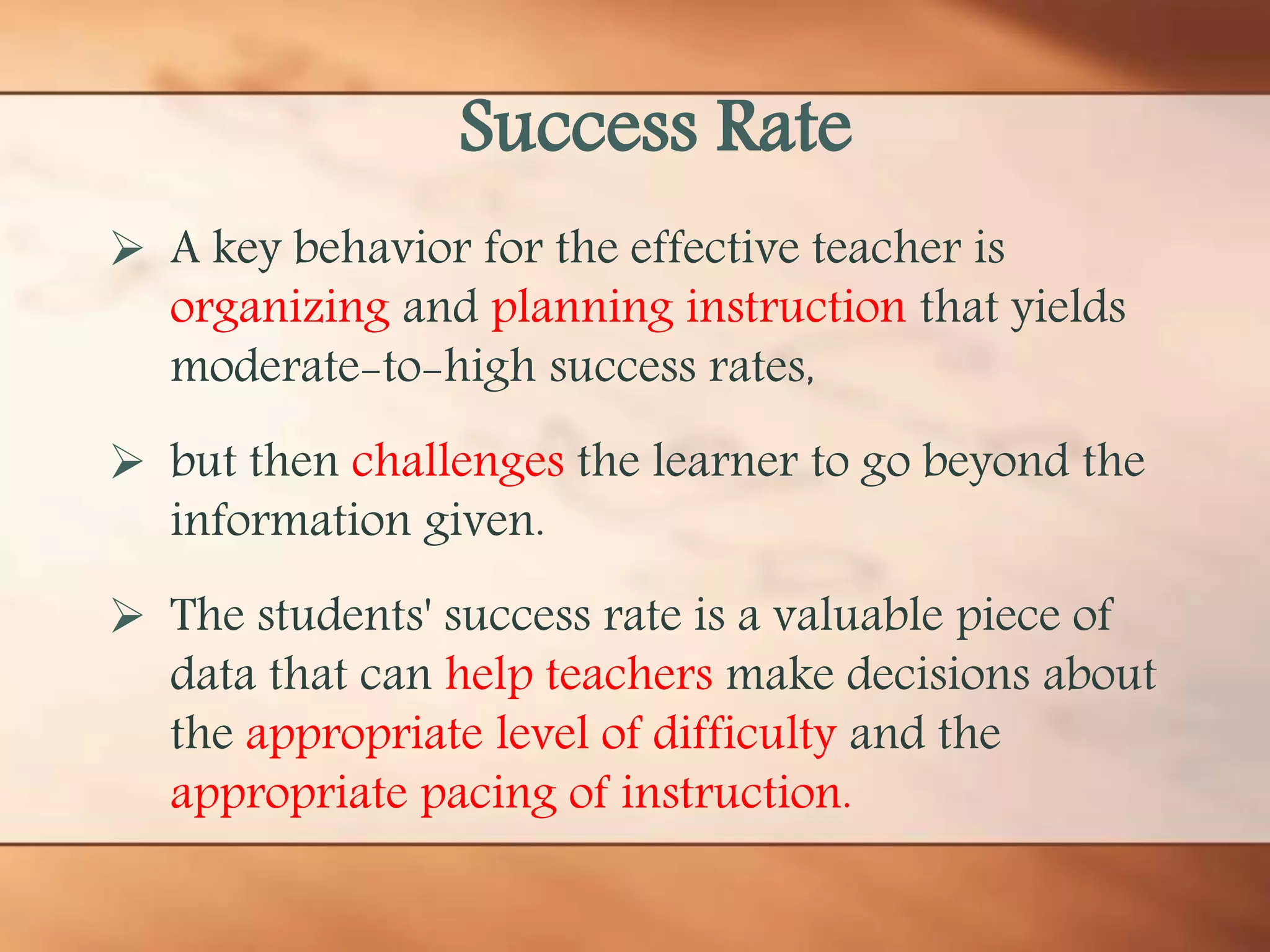 Key behaviors students success rates amina qatan | PPT