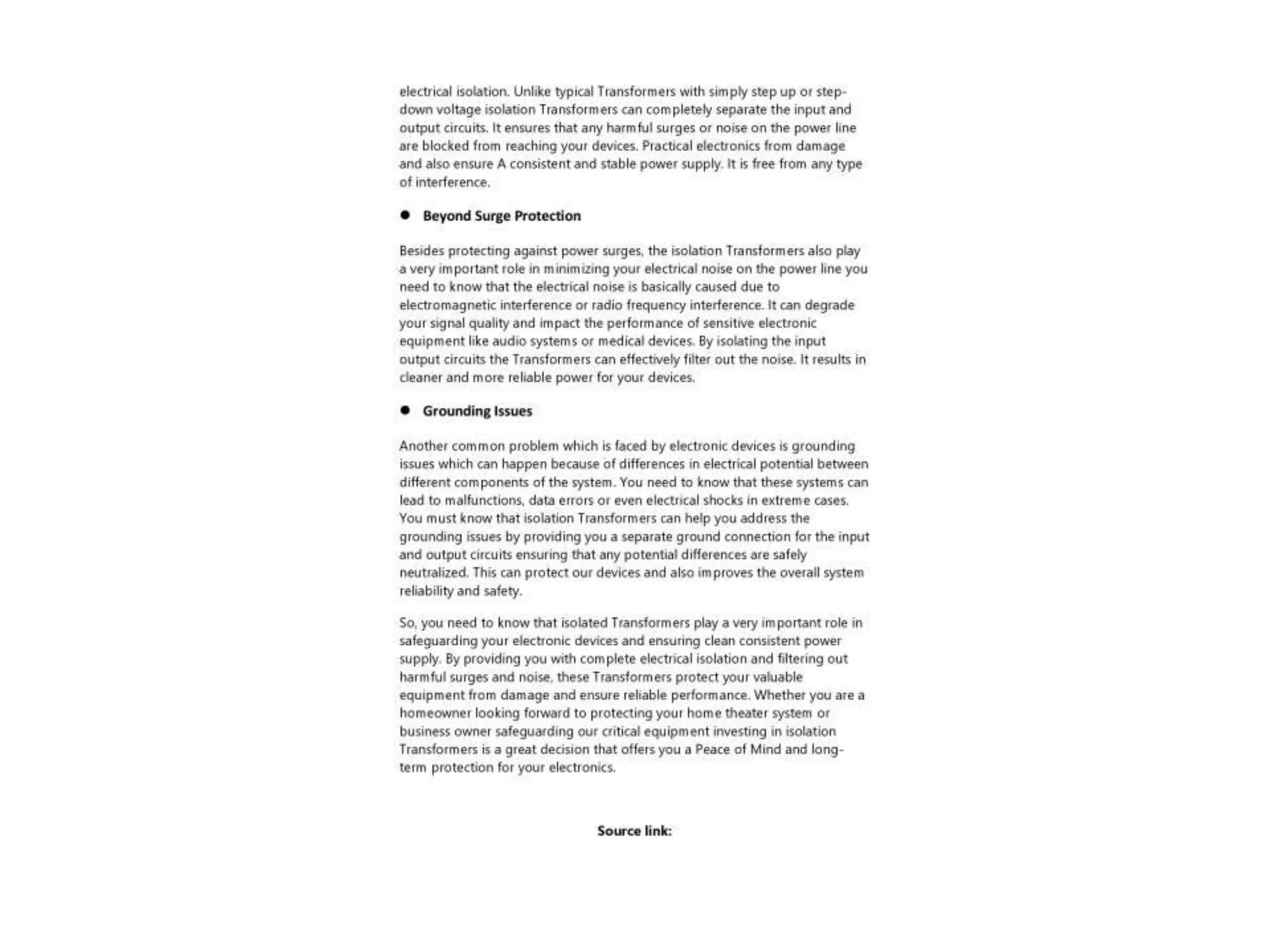 Key Benefits Of Isolation Transformer 00001 Pptx