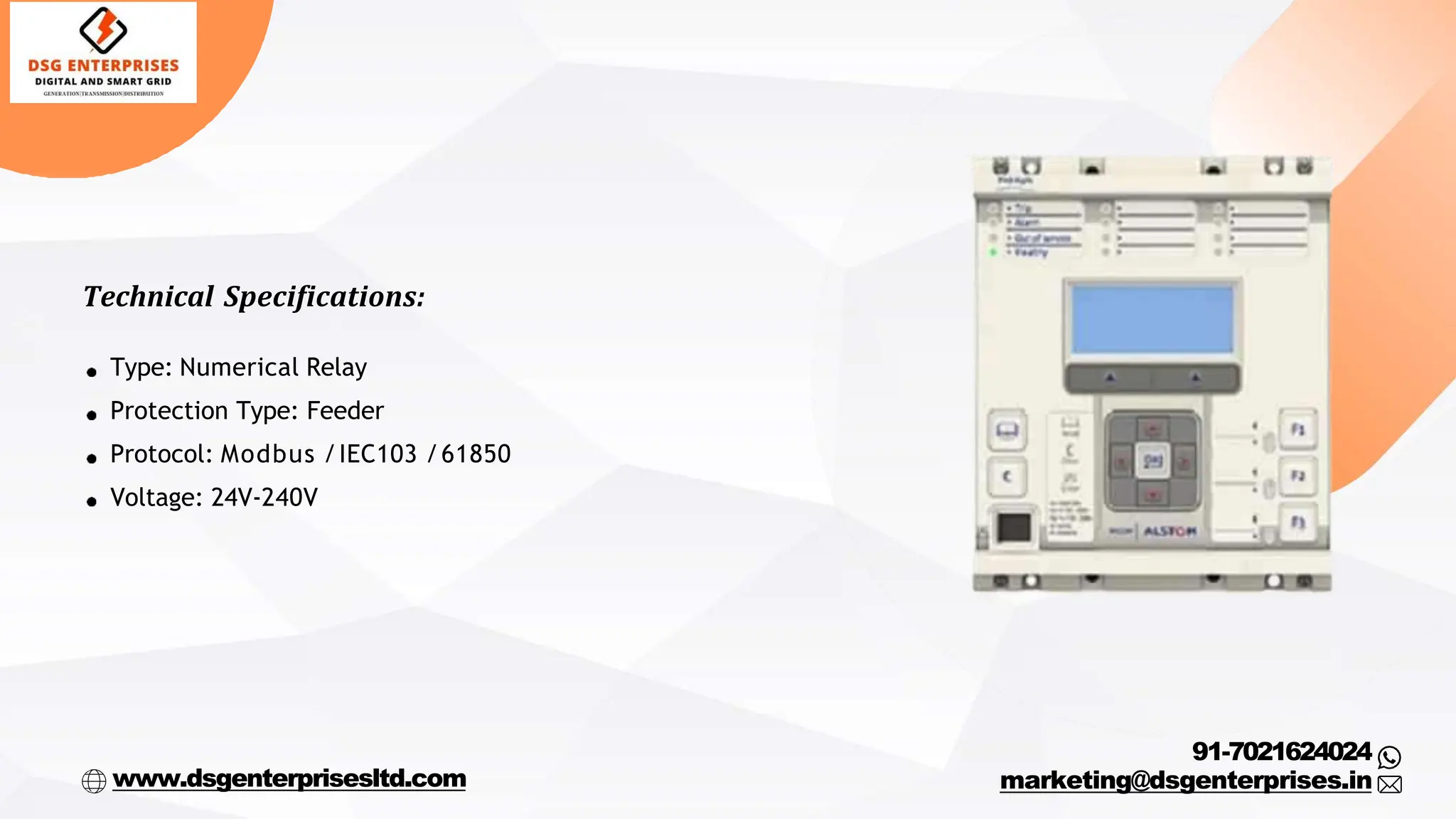 Key Benefits of the Alstom Numerical Feeder Protection relay Agile ...