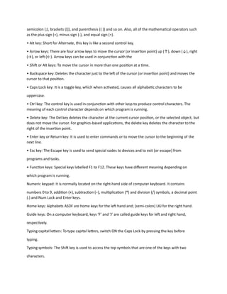 DATA ENTRY AND KEYBOARDING SKILLS NOTES. | PDF