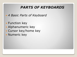keyboard | PPTX | Computer Peripherals | Computing
