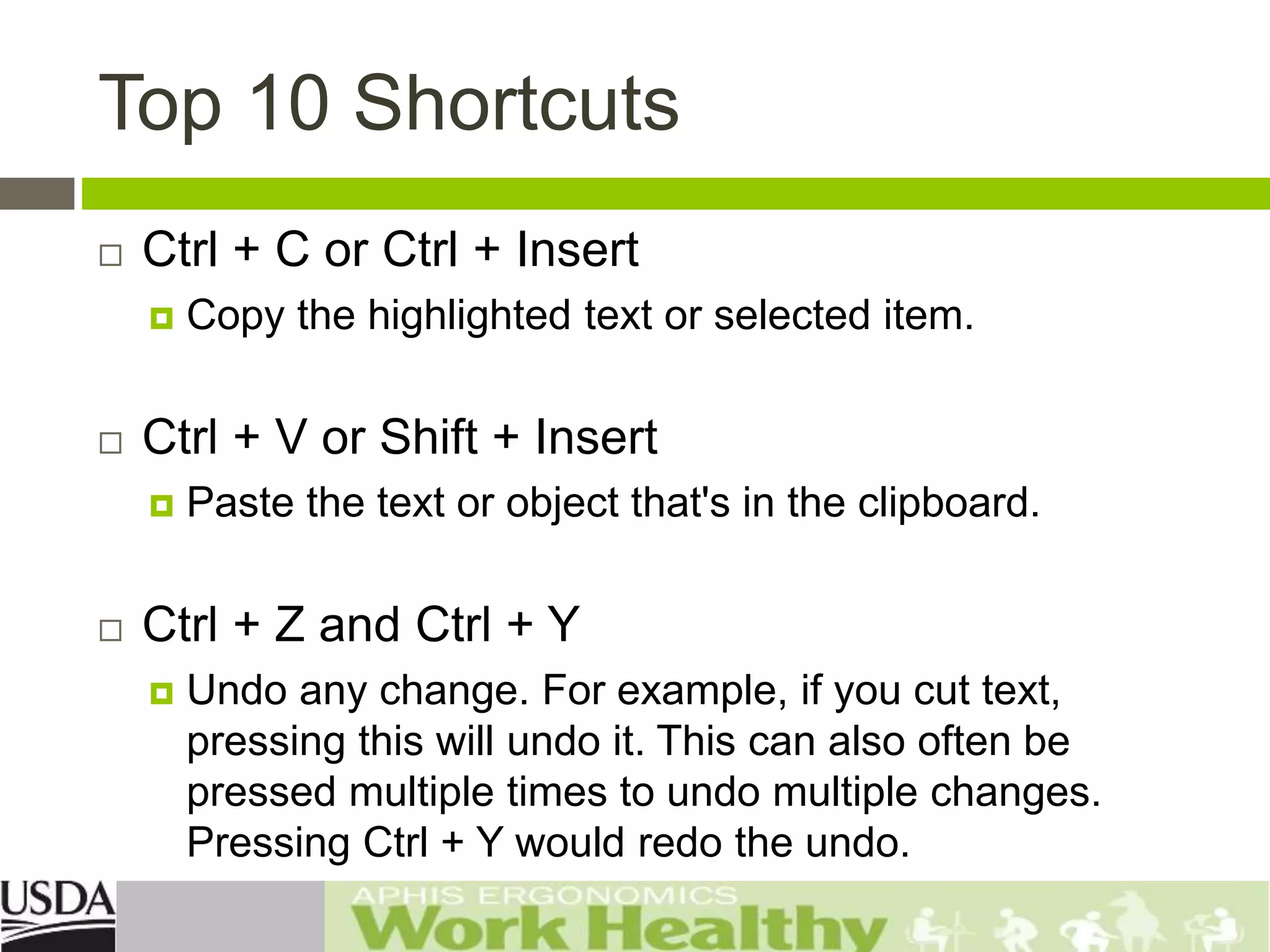 Keyboard Shortcuts Pptx