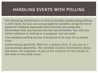 Keyboard and mouse events in python | PPT