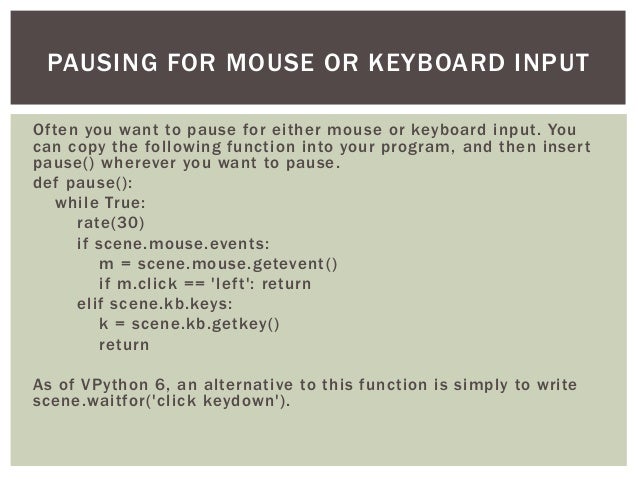 Keyboard And Mouse Events In Python