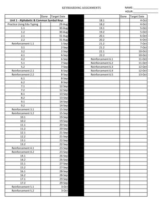 Keyboarding Assignment Sheet | PDF