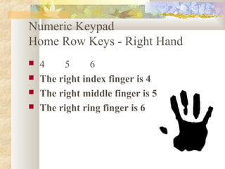 Keyboarding numeric keypad | PPT