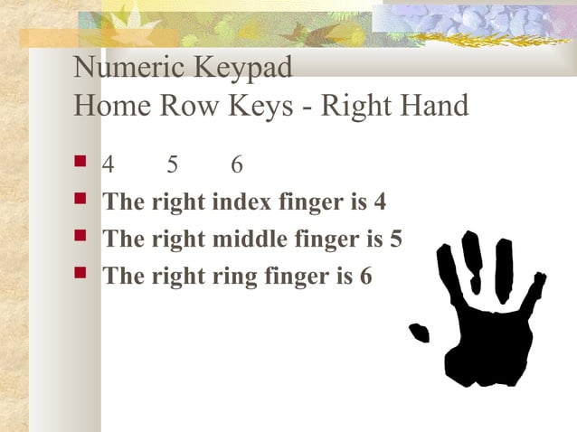 Keyboarding numeric keypad | PPT