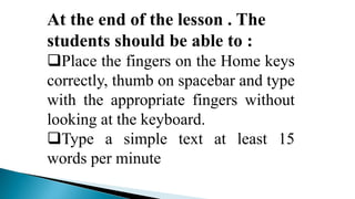 Keyboarding presentation | PPTX