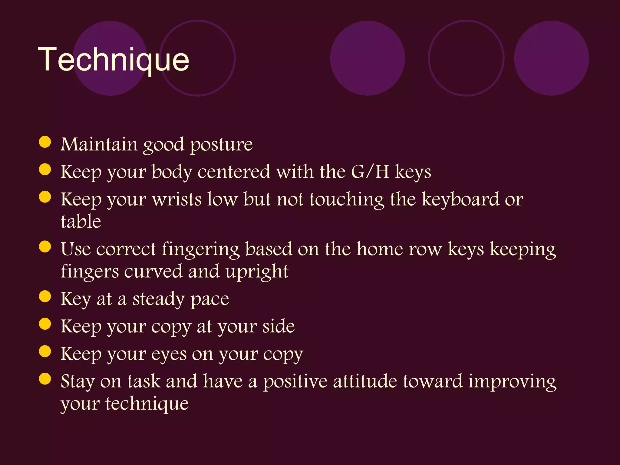 Keyboarding Technique PowerPoint | PPS