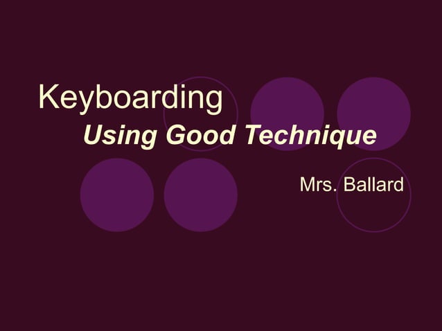 Keyboarding Technique PowerPoint | PPS