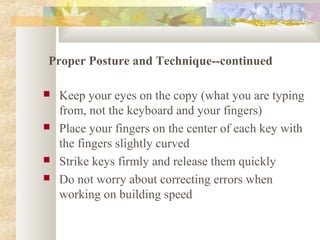 Keyboarding techniques (1) | PPT