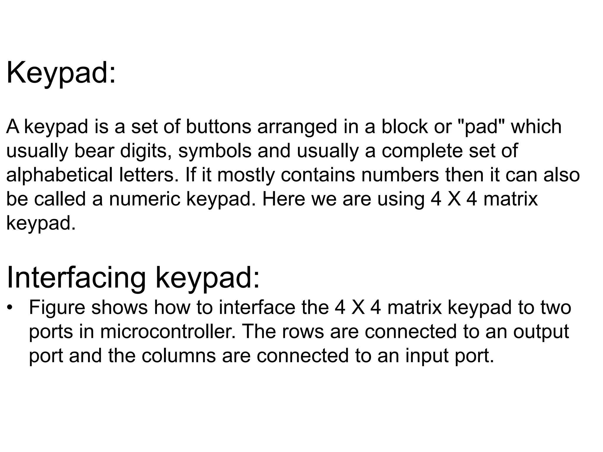 Key board interfacing with 8051 | PPTX