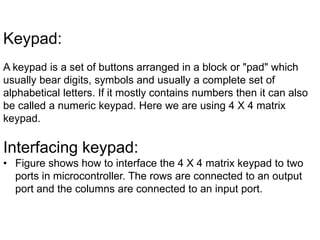 Key board interfacing with 8051 | PPTX