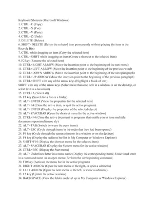 Keyboard shorcuts | PDF