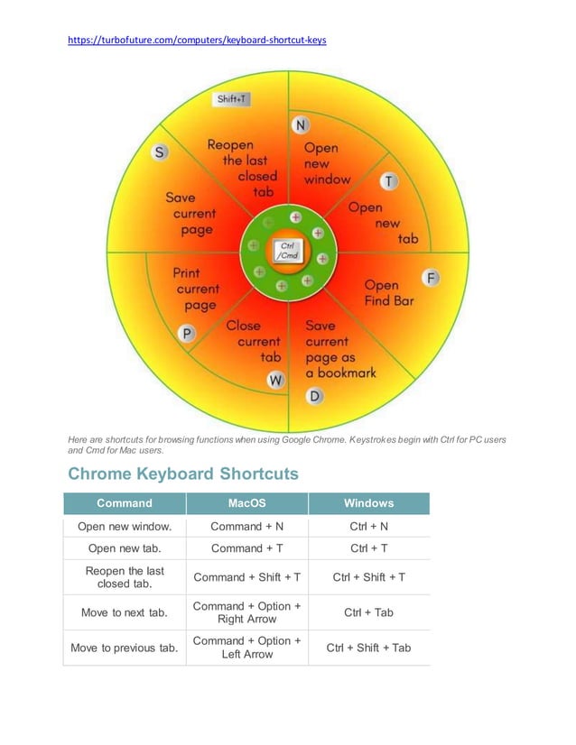 Keyboard shortcuts and system commands for popular programs | PDF