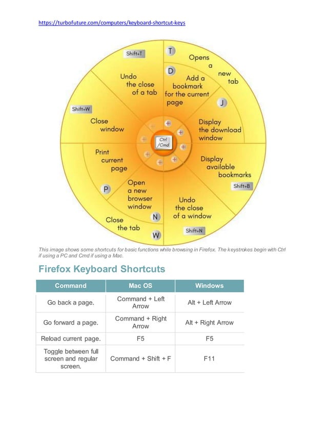 Keyboard shortcuts and system commands for popular programs | PDF